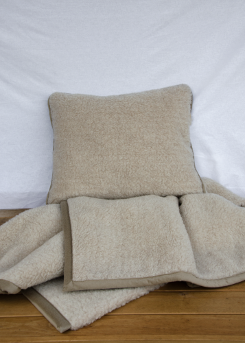 Koc wełniany Beżowy Wooltex - w sklepie Wooltex.pl